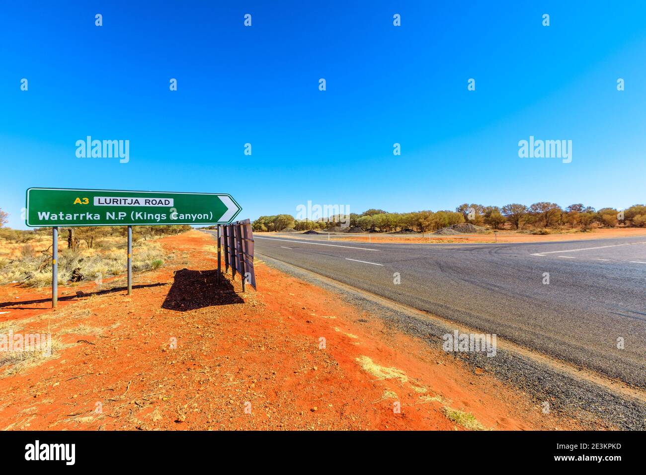 Luritja Road sign to Watarrka National Park, Outback Red Center. The ...