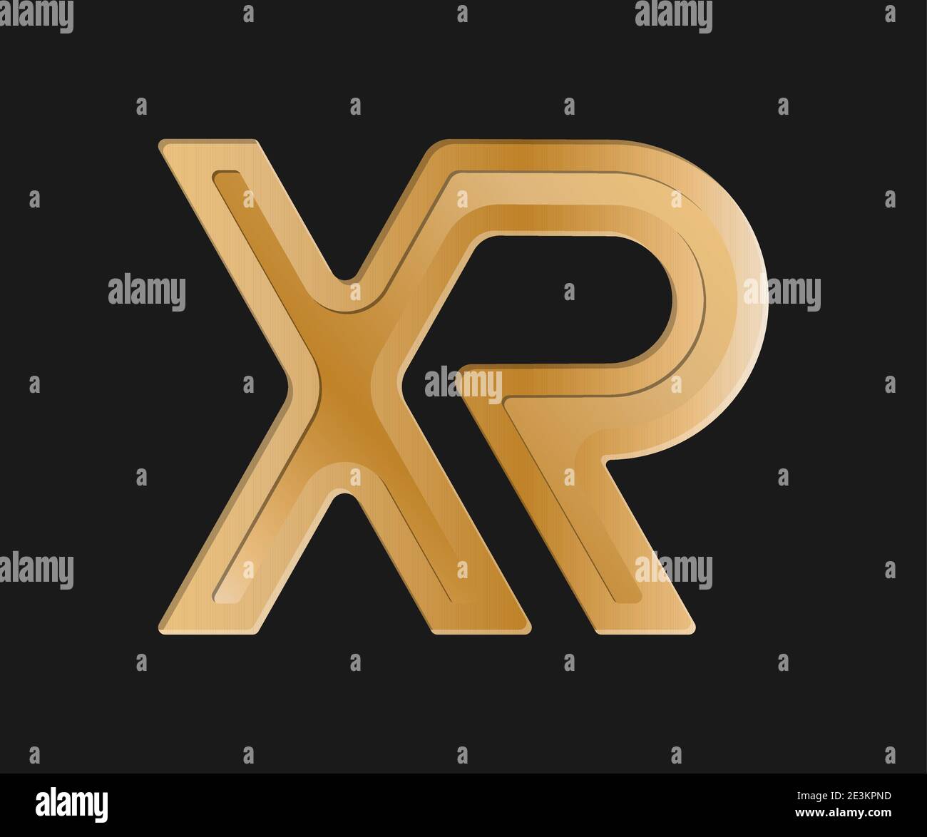 Stylized lowercase letters X and R, connected by a single line for logo ...