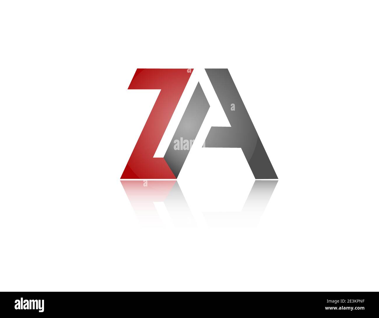 Stylized lowercase letters Z and A with reflection, connected by a ...