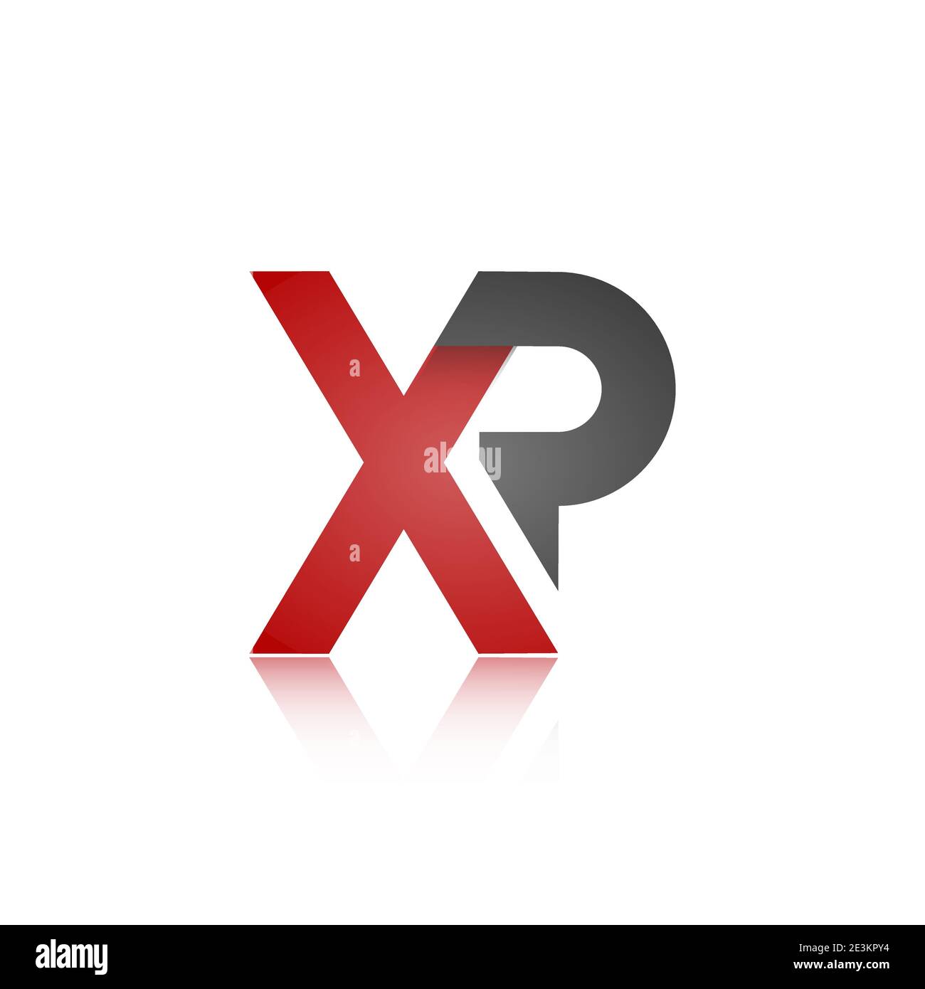 Stylized lowercase letters X and P with reflection, connected by a ...