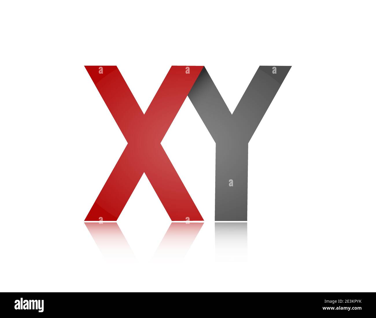 Stylized lowercase letters X and Y with reflection, connected by a ...