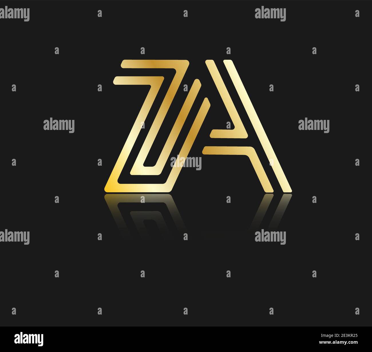 Stylized lowercase letters Z and A with reflection, connected by a ...