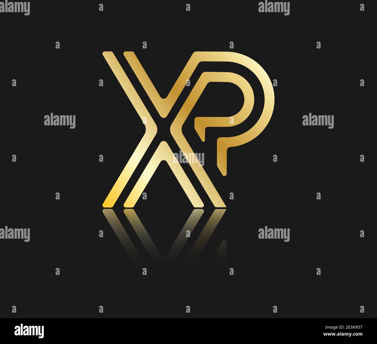Stylized lowercase letters X and P with reflection, connected by a ...