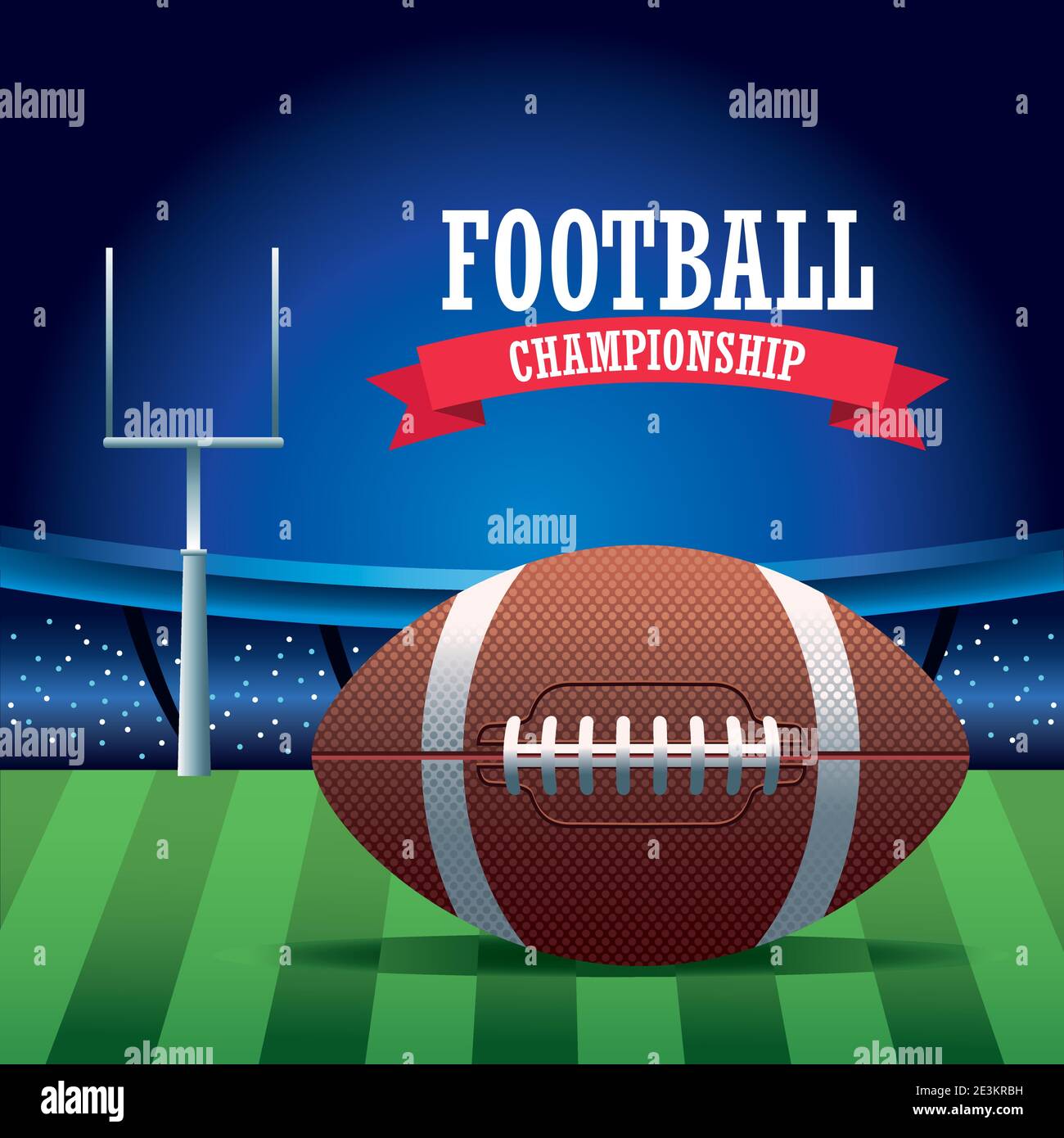 super bowl american football sport lettering with balloon in stadium ...