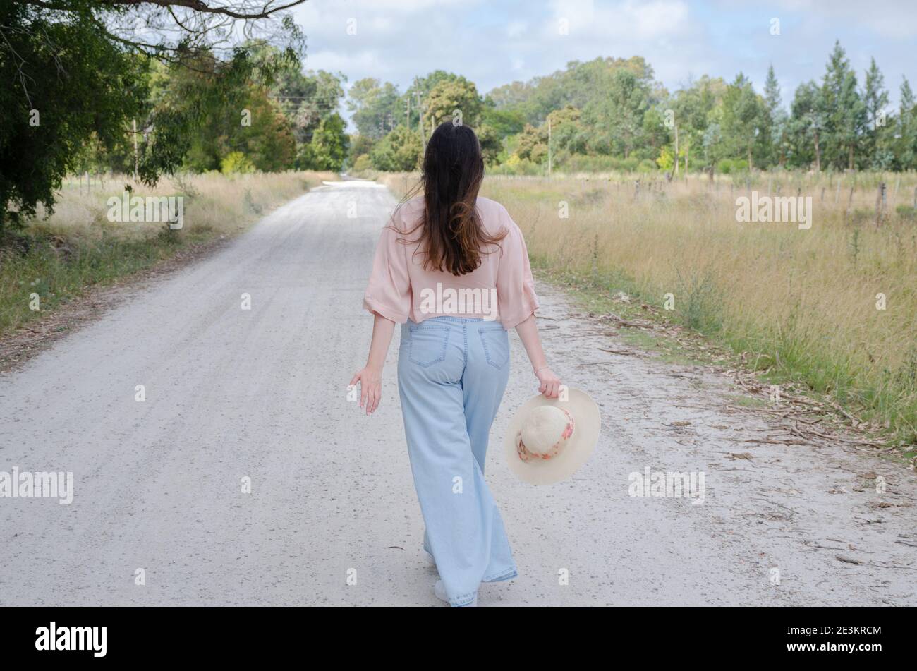 girl's walking free in the summer Stock Photo - Alamy