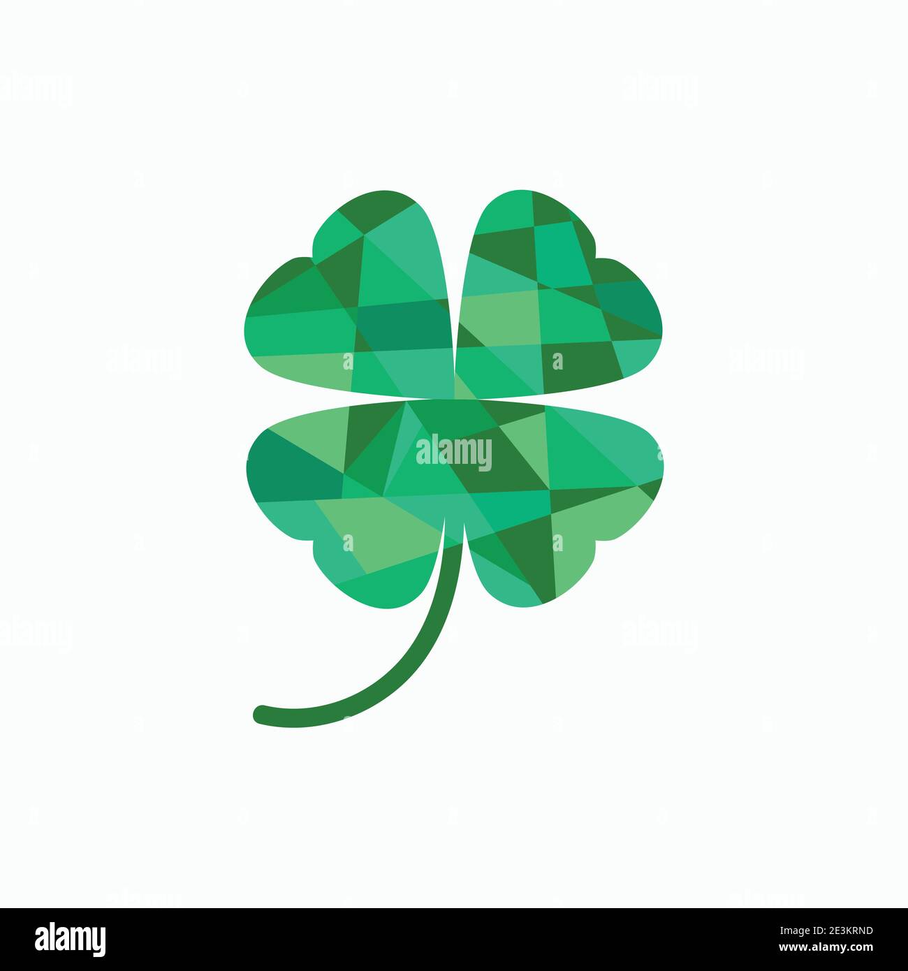 Four leaf clover icon in simple faceted design style. Geometry style ...