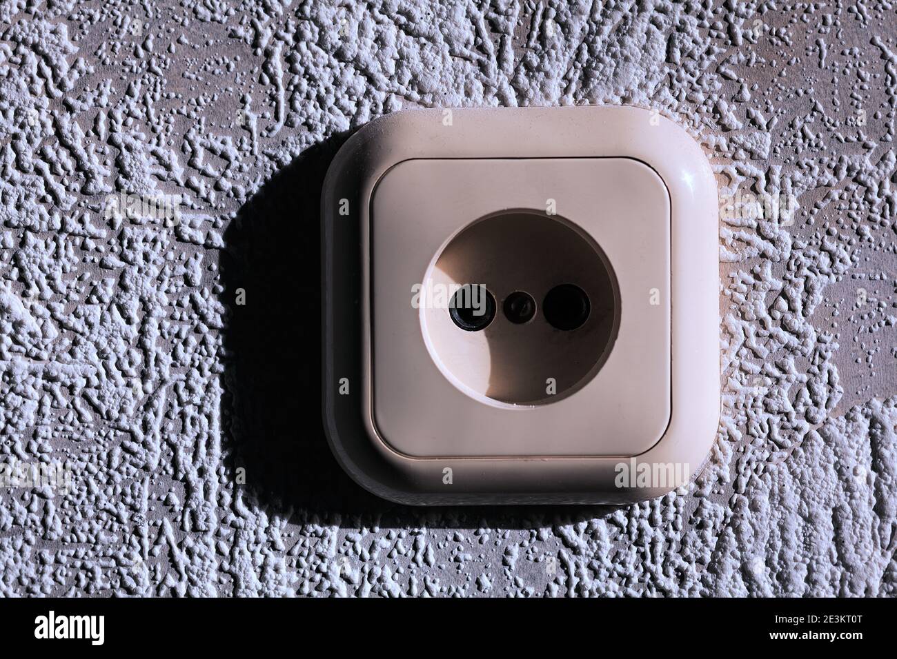 Socket in the room . White plug socket on the wall Stock Photo - Alamy