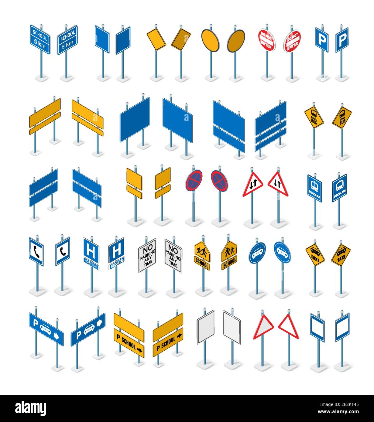 The road streetlight traffic signs set, crossroad Stock Vector Image ...