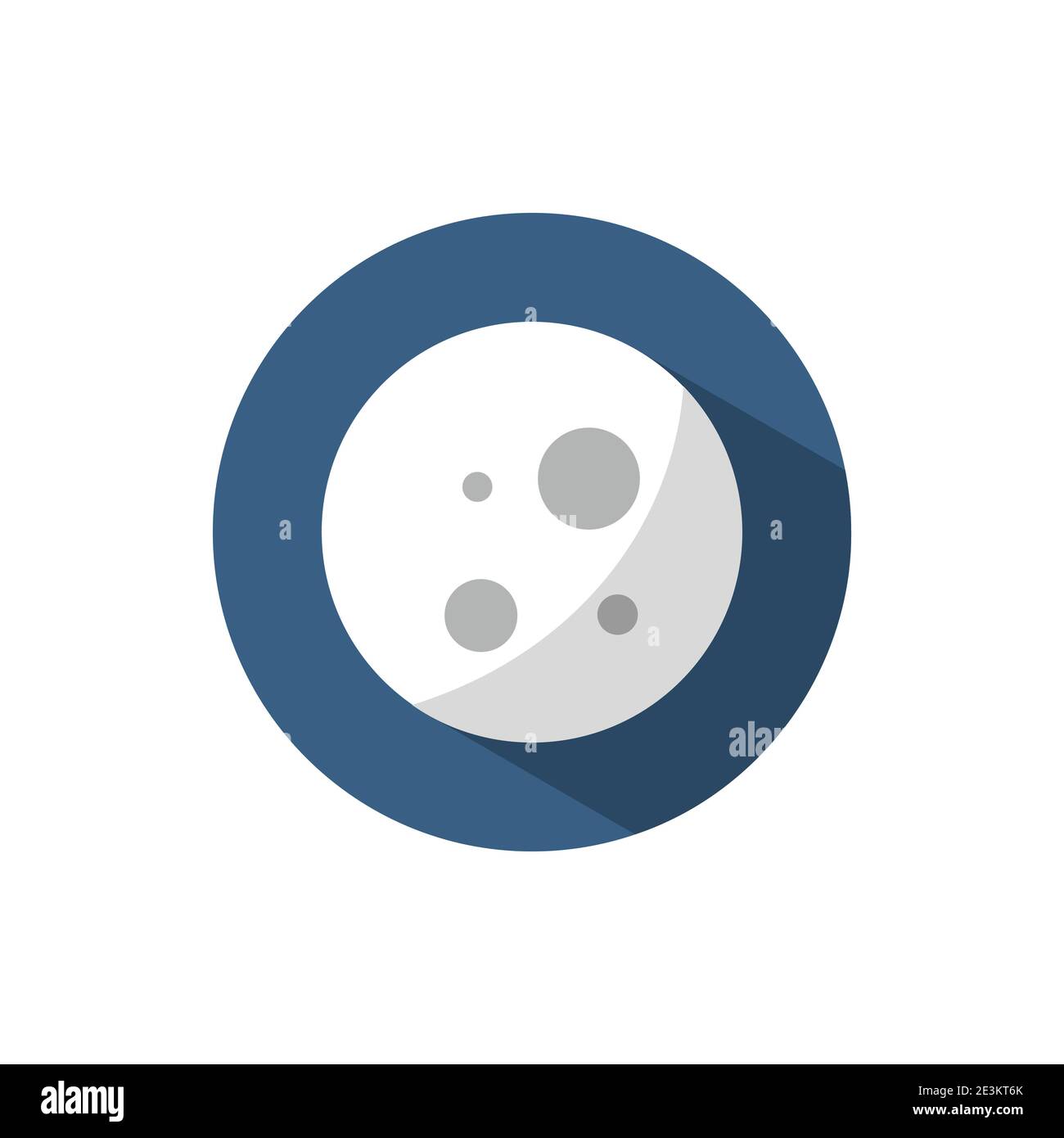Moon phase. Full moon. Flat color icon on a circle. Weather vector ...