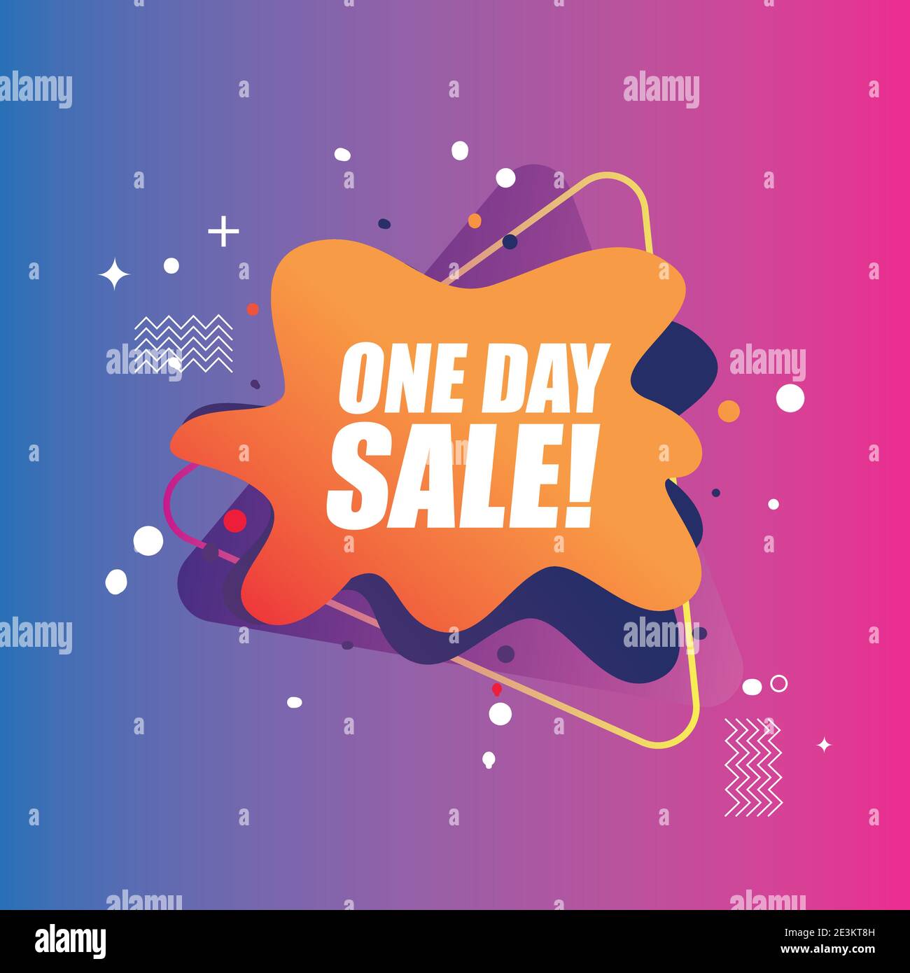 one day sale in splash design, sale offer shopping and discount theme ...