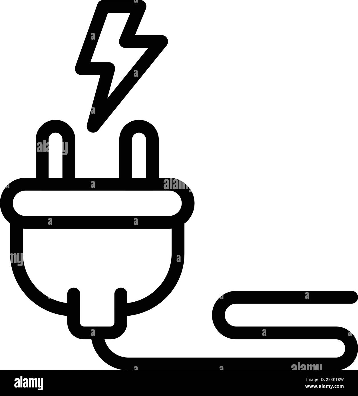 Electric plug icon. Outline electric plug vector icon for web design ...