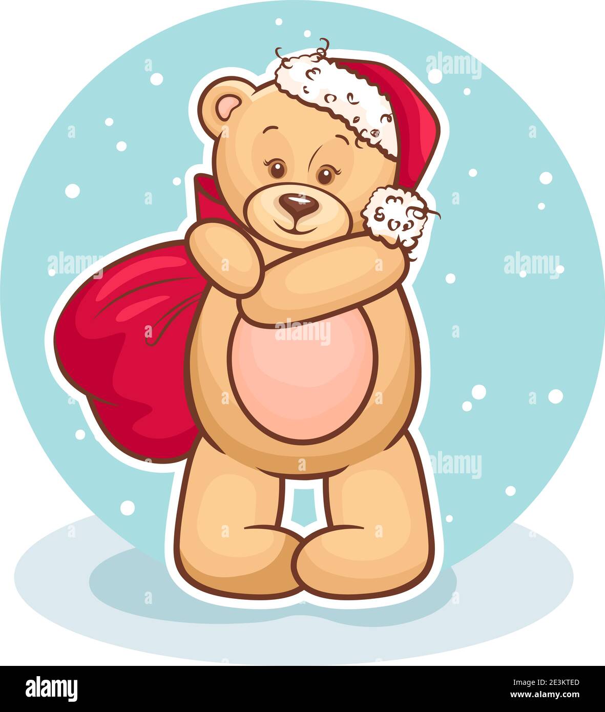Cartoon Christmas Teddy Bear