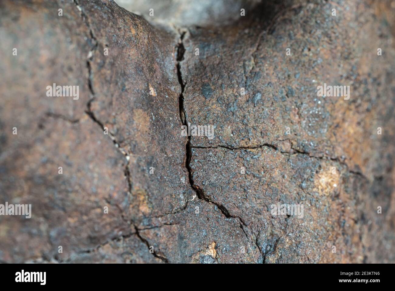 Macro photo of the fusion crust from a Chondrite Meteorite, piece of ...
