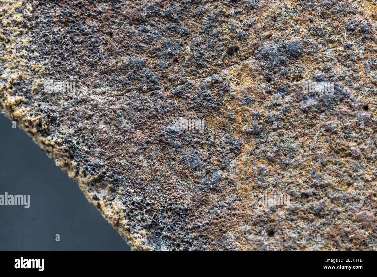 Macro photo of the fusion crust from a Chondrite Meteorite, piece of ...