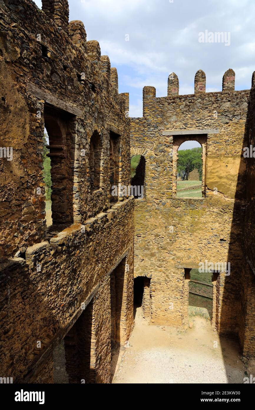 The view from the interior of the roofless Fasiledes' Archives building ...