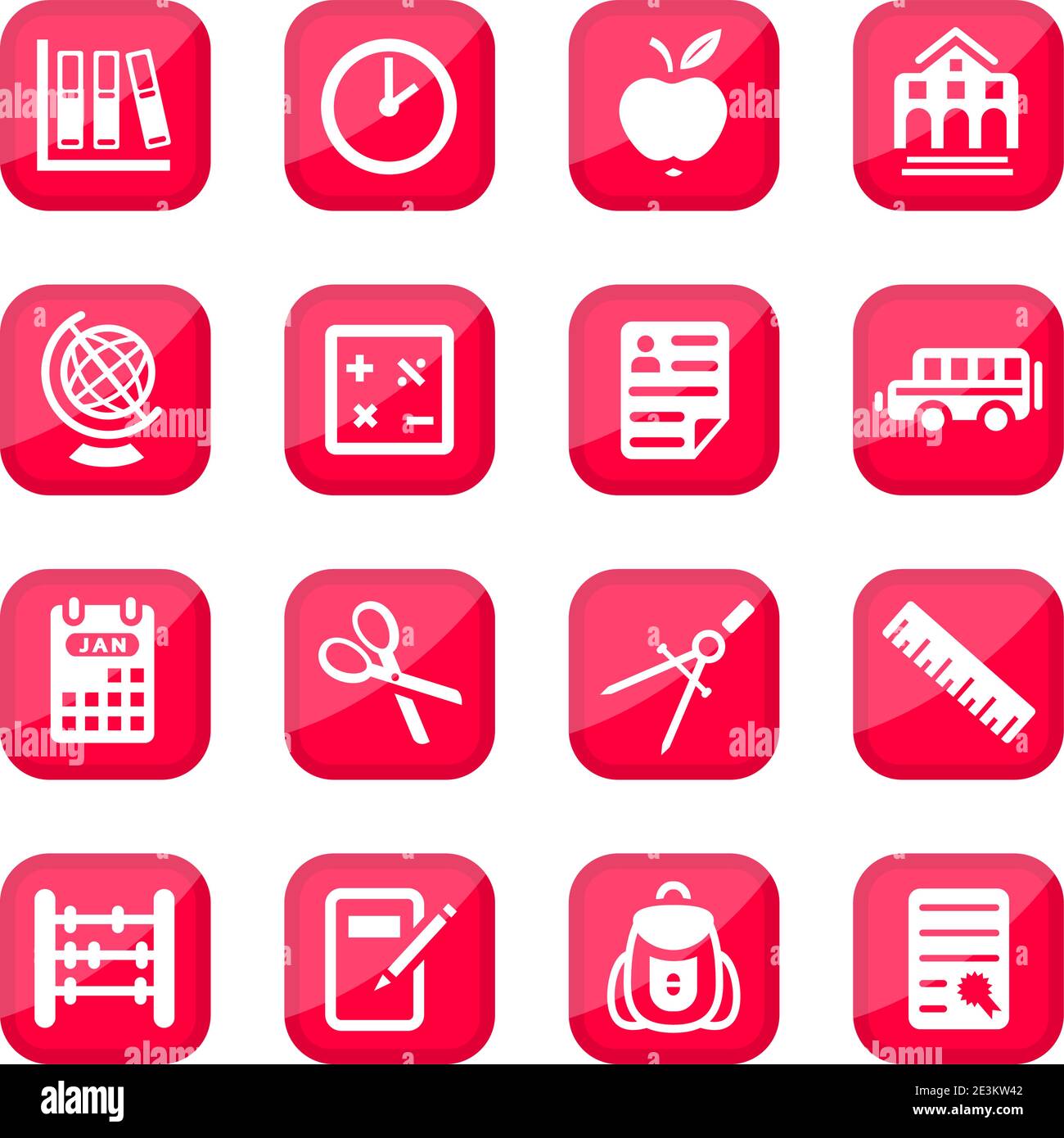 School and Education vector Icon Set for web and mobile. All elements ...