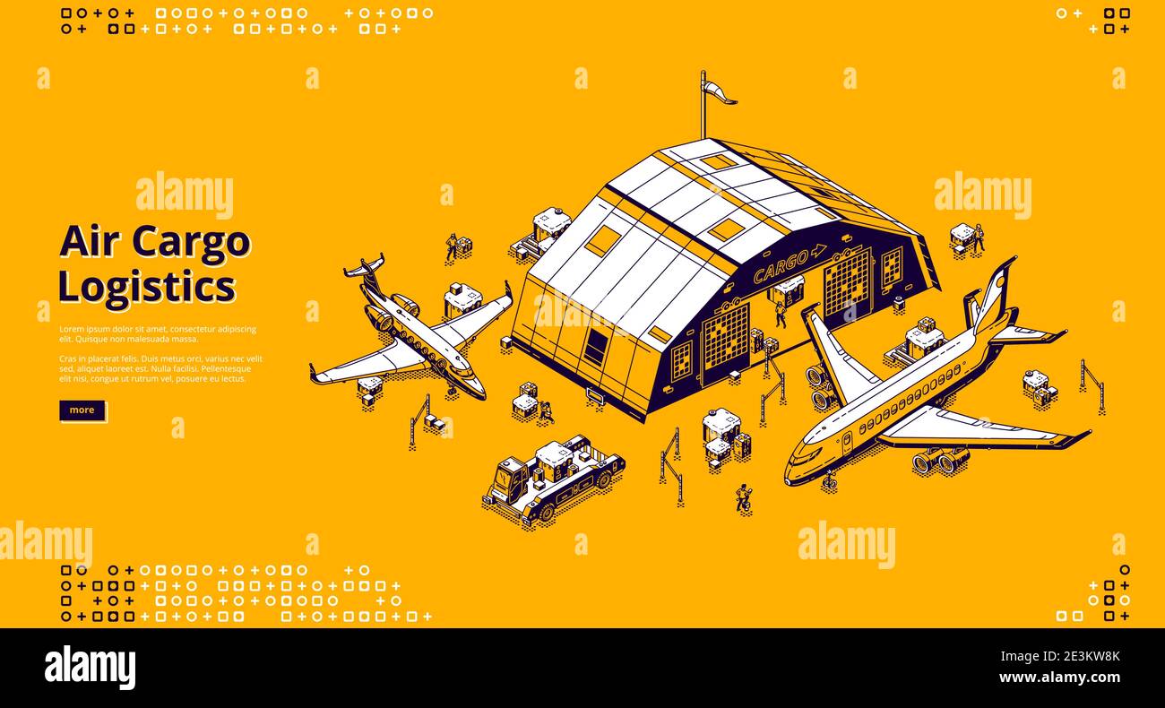 Air cargo logistics banner. Airfreight, distribution, storage and ...