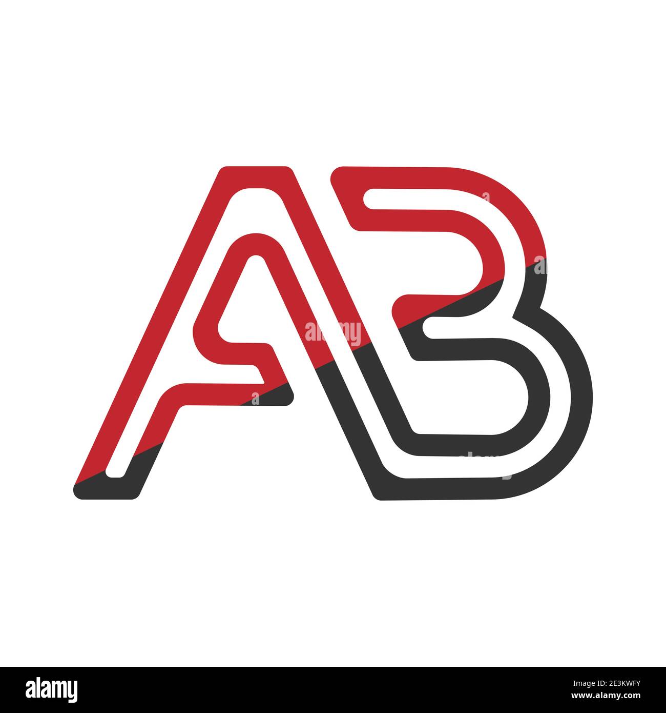 Stylized lowercase letters A and B, connected by a single line for logo ...