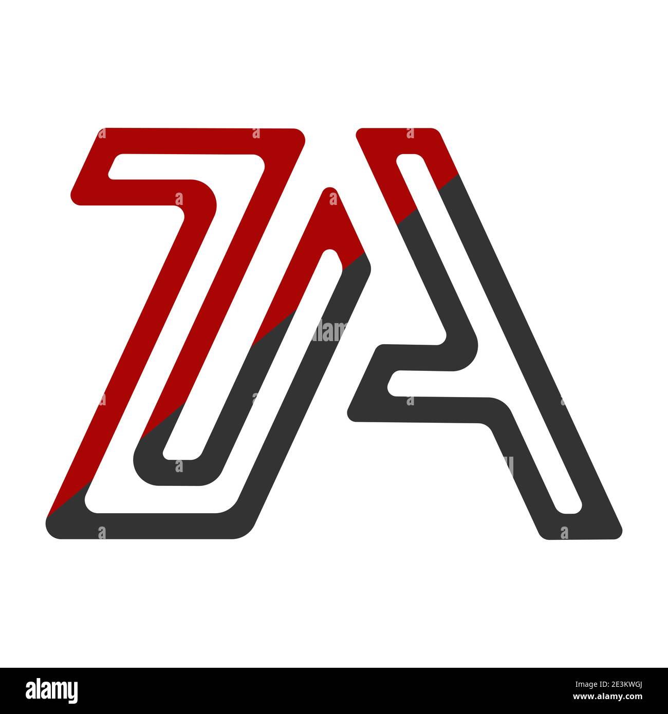 Stylized lowercase letters A and Z, connected by a single line for logo ...