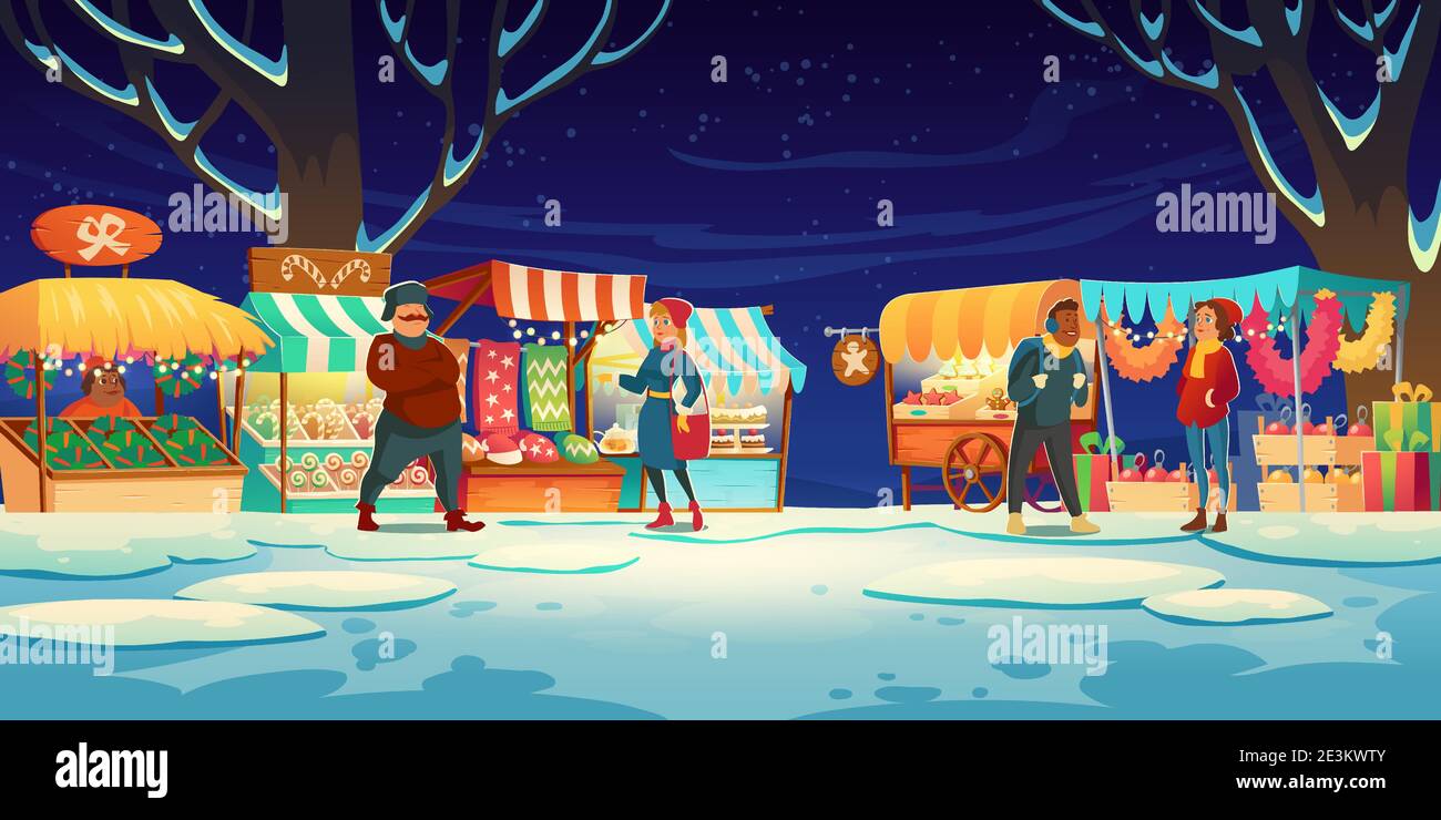 Food stall traditional christmas market Stock Vector Images - Alamy