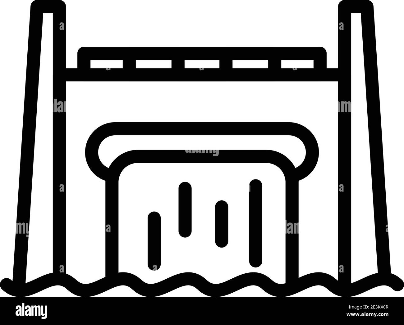 Hydro power station icon. Outline hydro power station vector icon for ...