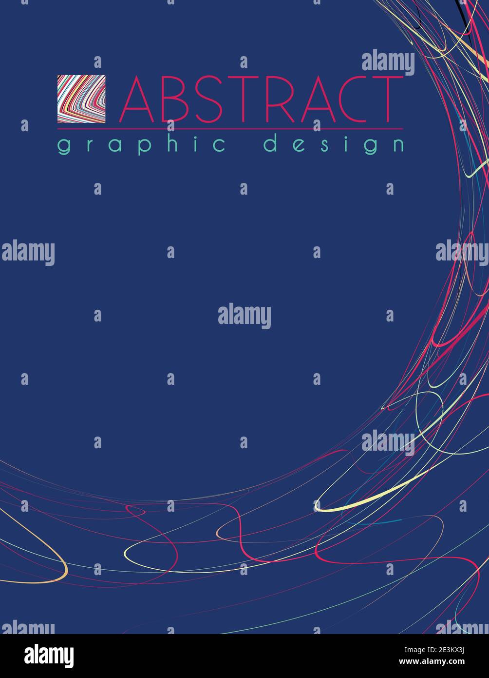 Round. Abstract template of page with particolored thin strips. Vector ...