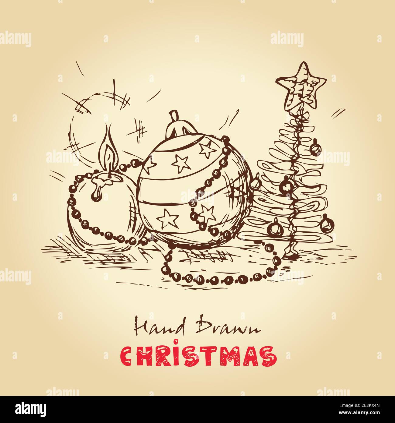 Christmas card cute doodle Stock Vector Images - Alamy