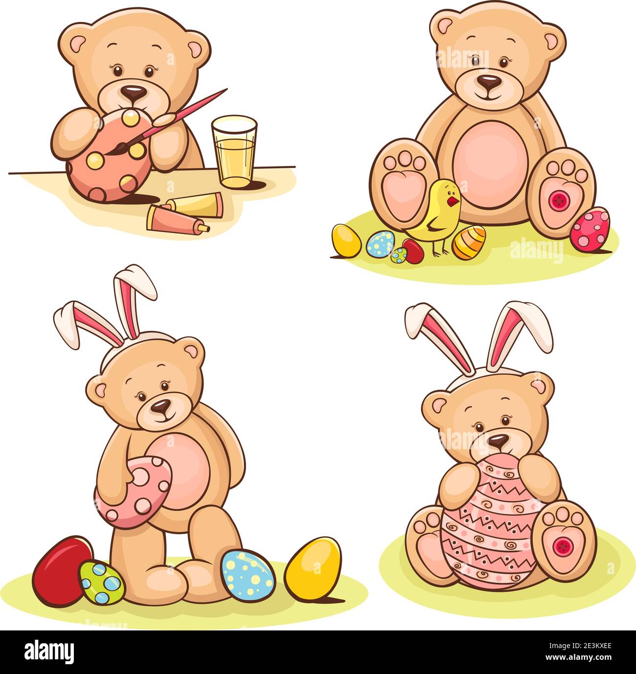 Illustration of cute teddy bear with Easter egg Stock Vector Image ...