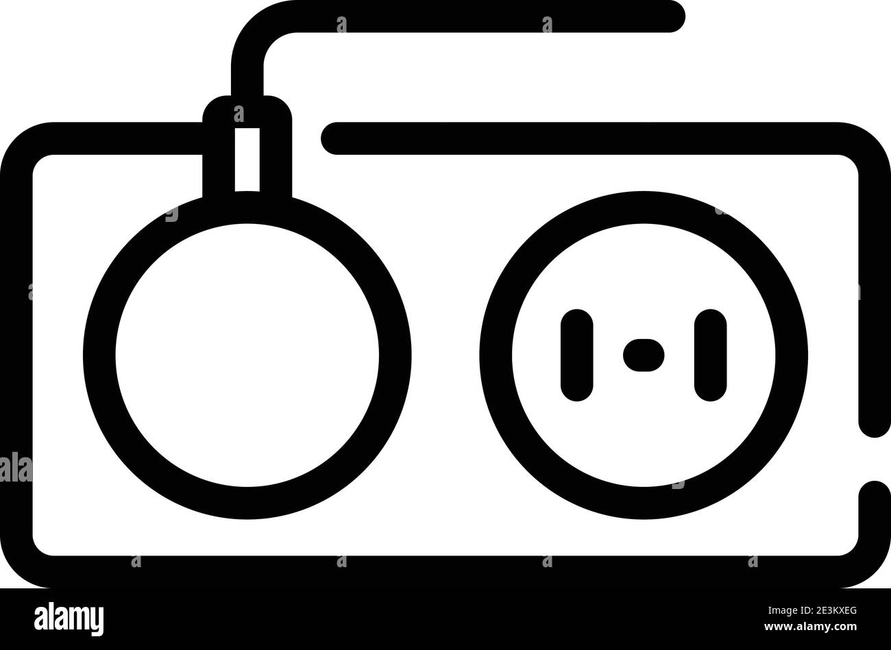 Wall electric plug icon. Outline wall electric plug vector icon for web ...