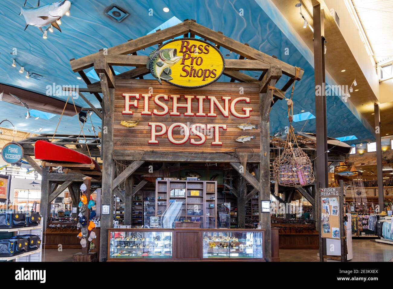 Las Vegas, JAN 8, 2021 - Interior view of the Bass Pro Shops Stock ...