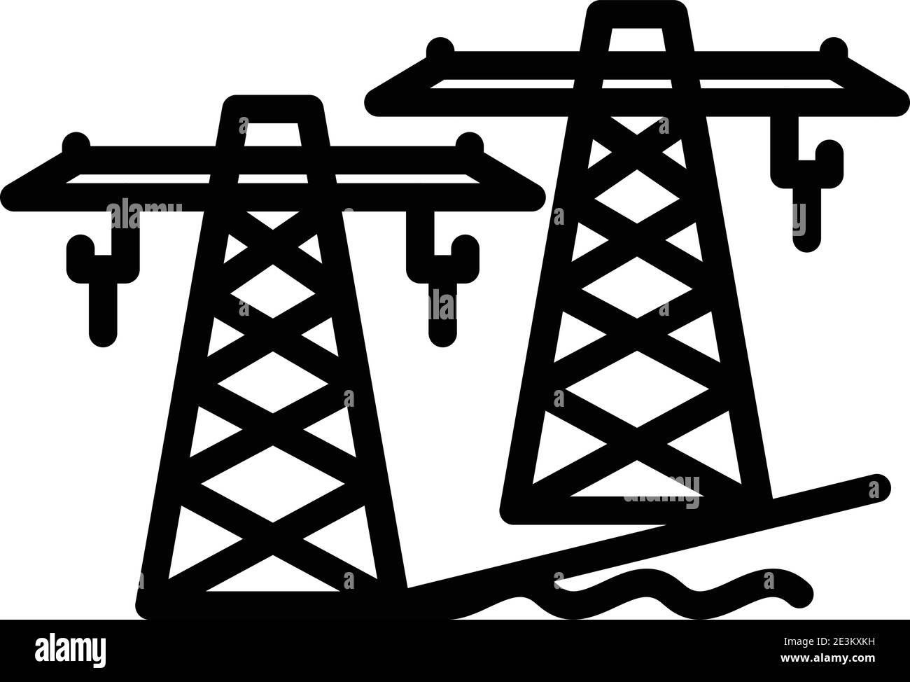 Hydro power electric tower icon. Outline hydro power electric tower ...