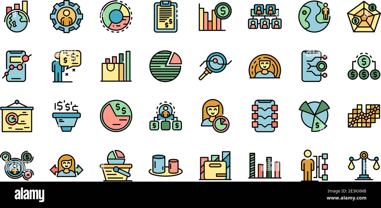 Market Segmentation Icons Set Outline Set Of Market Segmentation