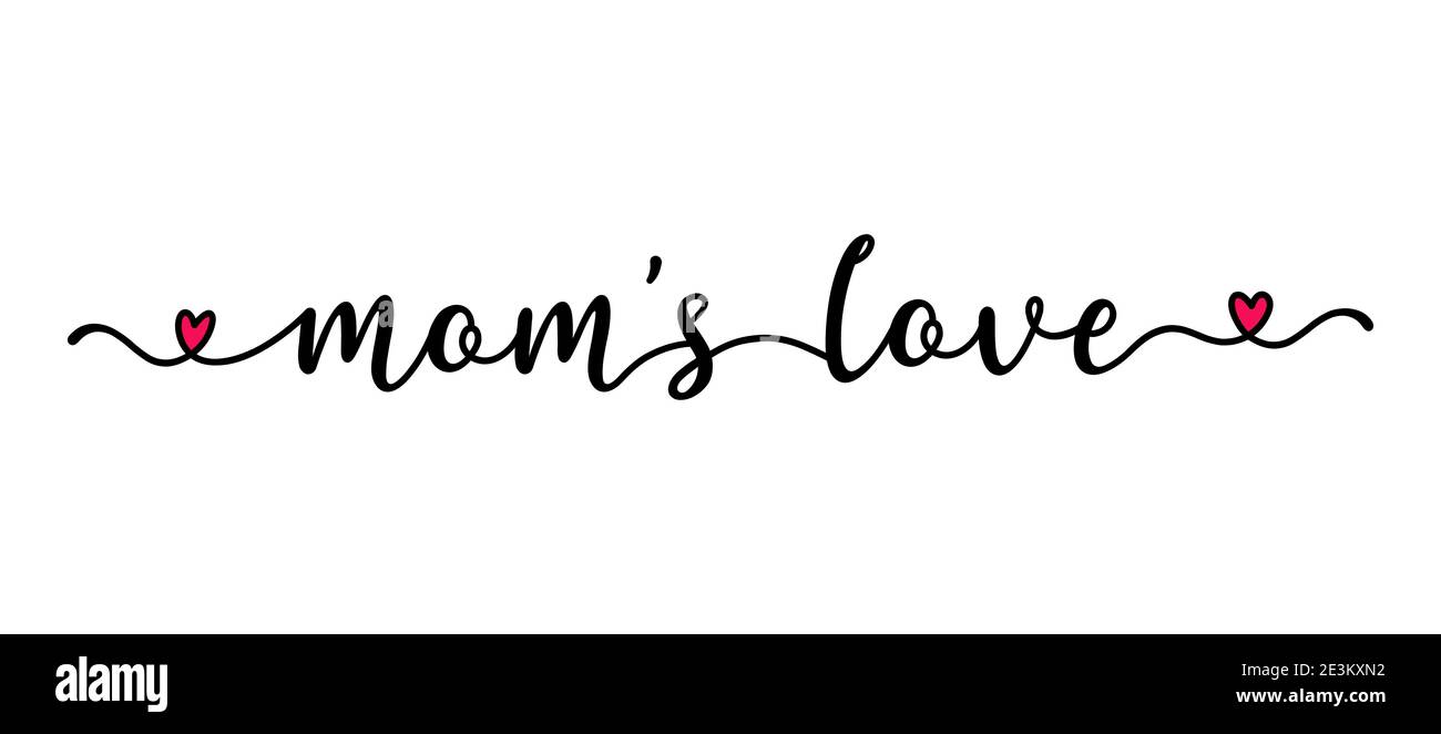 Hand sketched MOMS LOVE quote as logo. Lettering Stock Vector Image ...