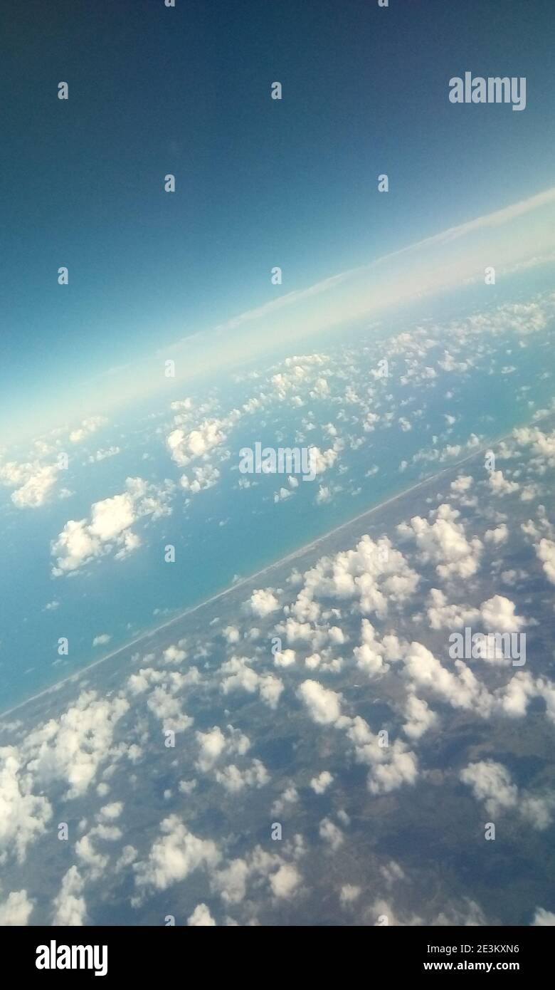 Aerial photography in Brazil. Earth surface viewed from airplane ...