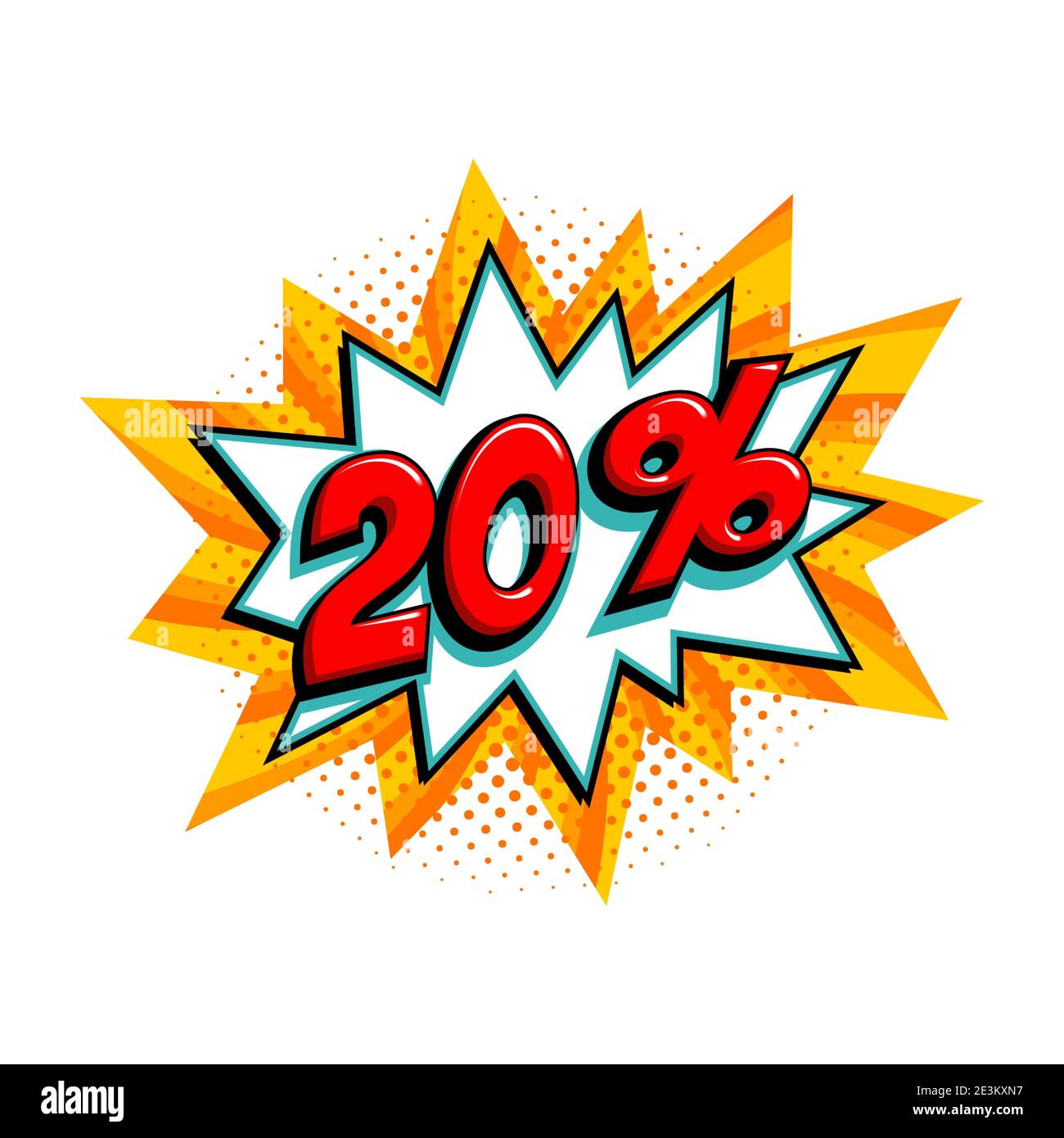 20 off sale. Comic yellow sale bang balloon - Pop art style discount ...