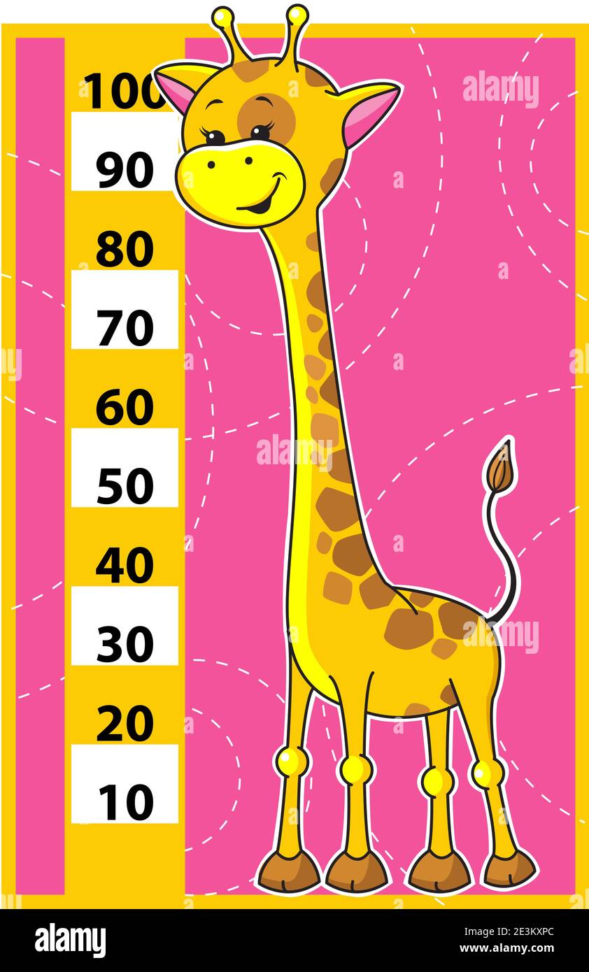 Cute cartoon vector illustration of Giraffe scale Stock Vector Image ...