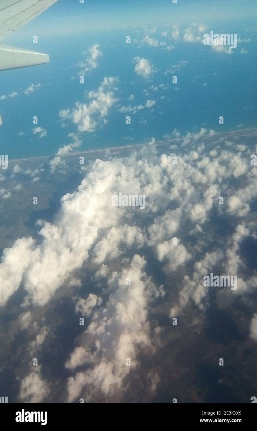 Aerial photography in Brazil. Earth surface viewed from airplane ...