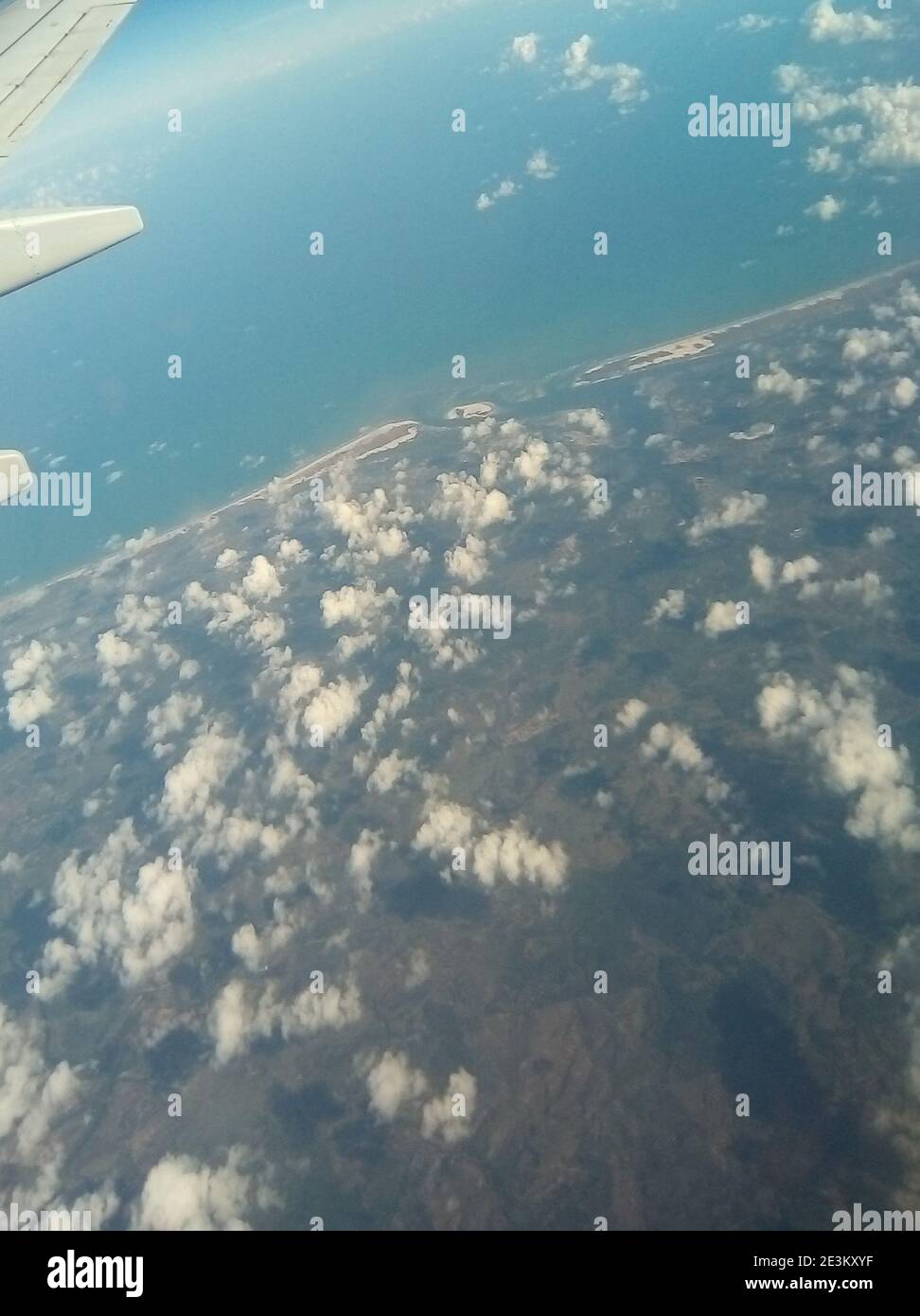 Aerial photography in Brazil. Earth surface viewed from airplane ...