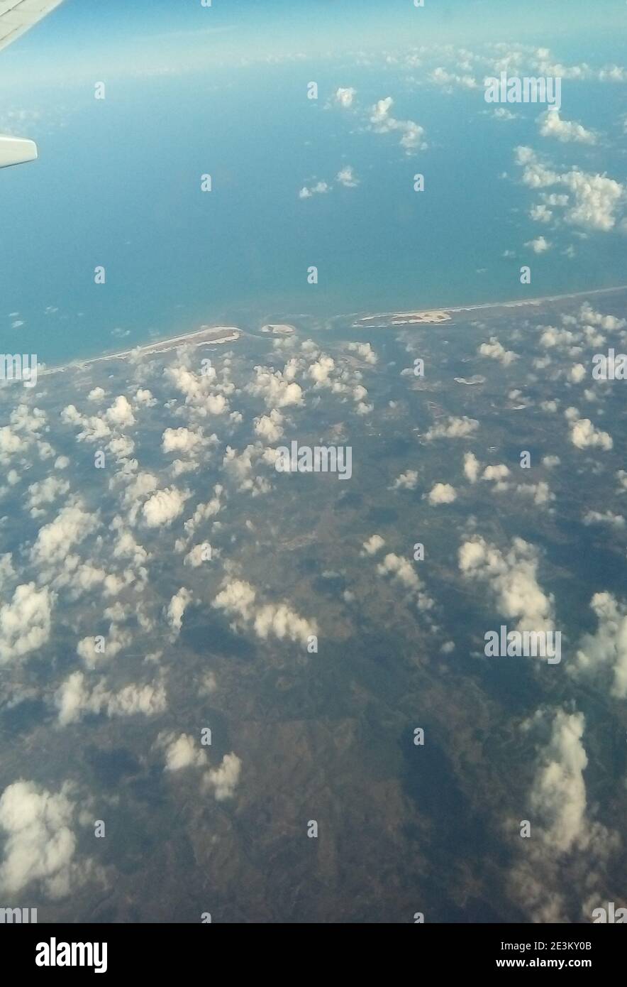 Aerial photography in Brazil. Earth surface viewed from airplane ...