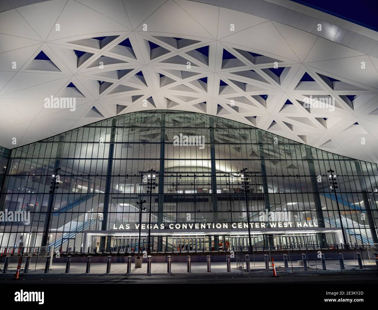 Las Vegas, JAN 8, 2021 - Twilight view of the modern new Convention ...