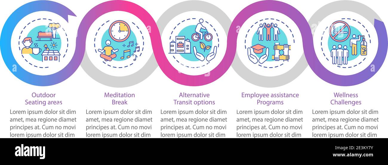 Workspace wellbeing practices vector infographic template Stock Vector Image & Art - Alamy
