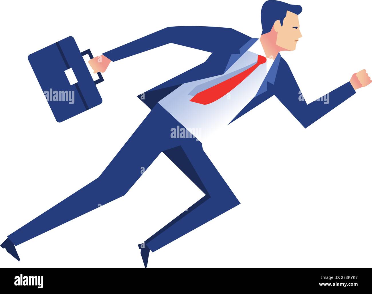 elegant businessman running with portfolio worker avatar character ...