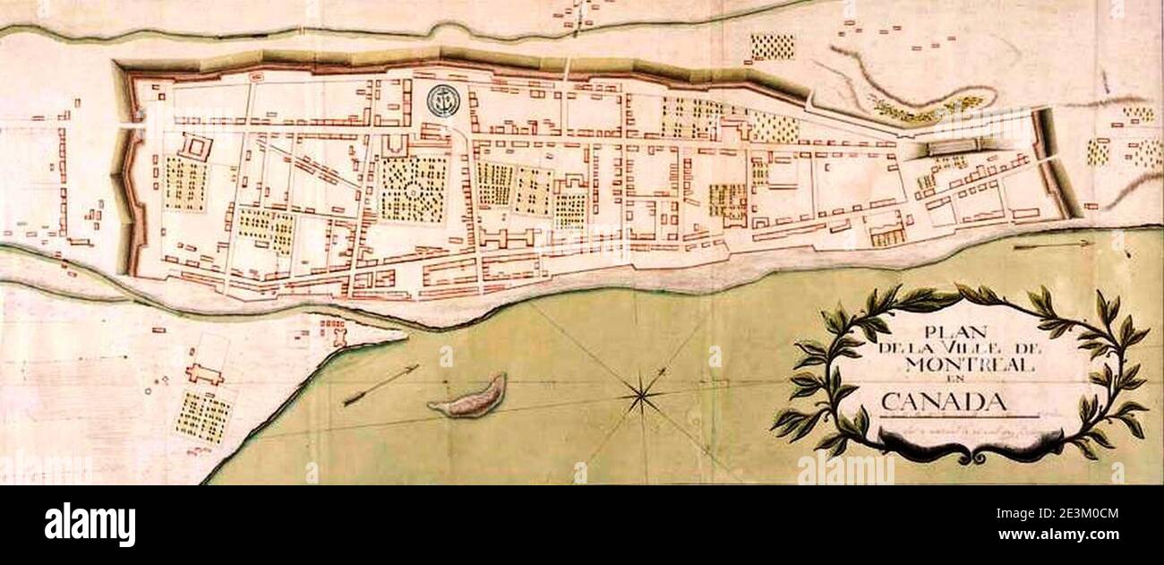 Vintage map of montreal hi-res stock photography and images - Alamy