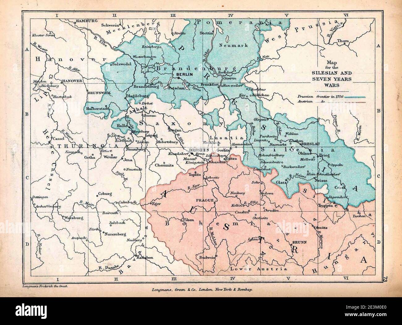 Map for the Silesian and Seven Years Wars Stock Photo - Alamy