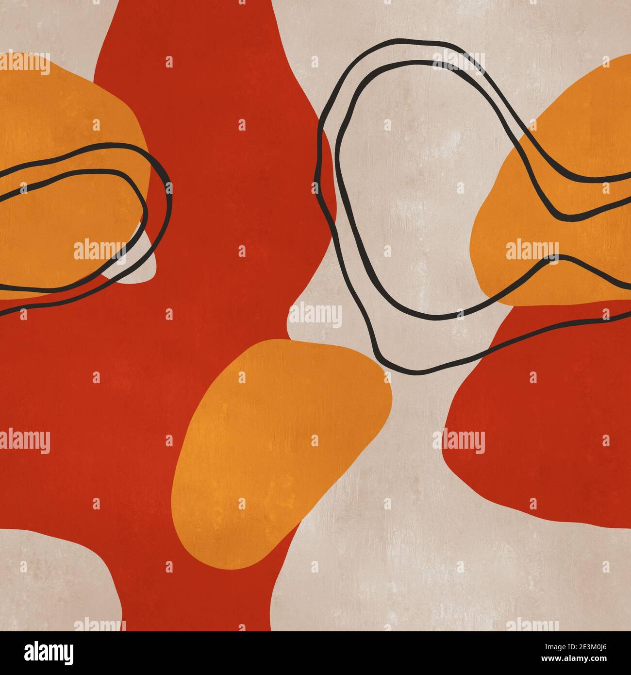 Seamless organic rounded curvy shapes naive design Stock Photo - Alamy