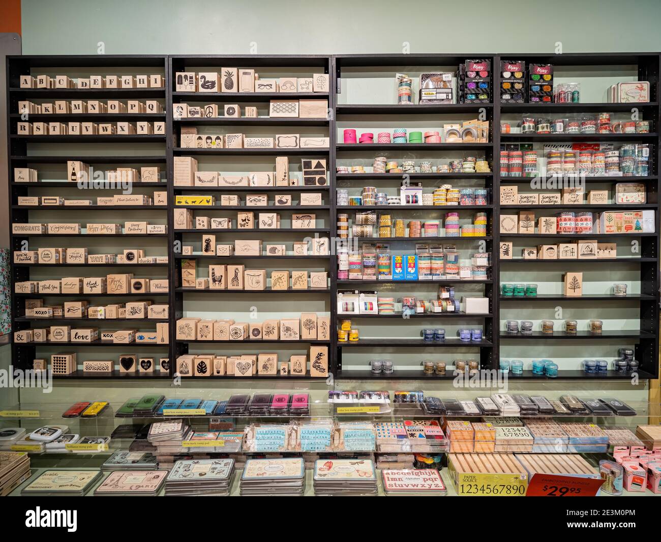 Las Vegas, JAN 18, 2021 - Interior view of the Paper Source store in ...