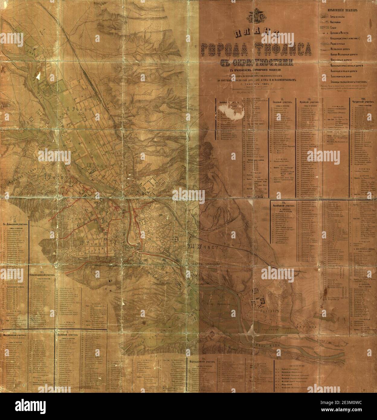 Map of Tbilisi 1884 Stock Photo - Alamy