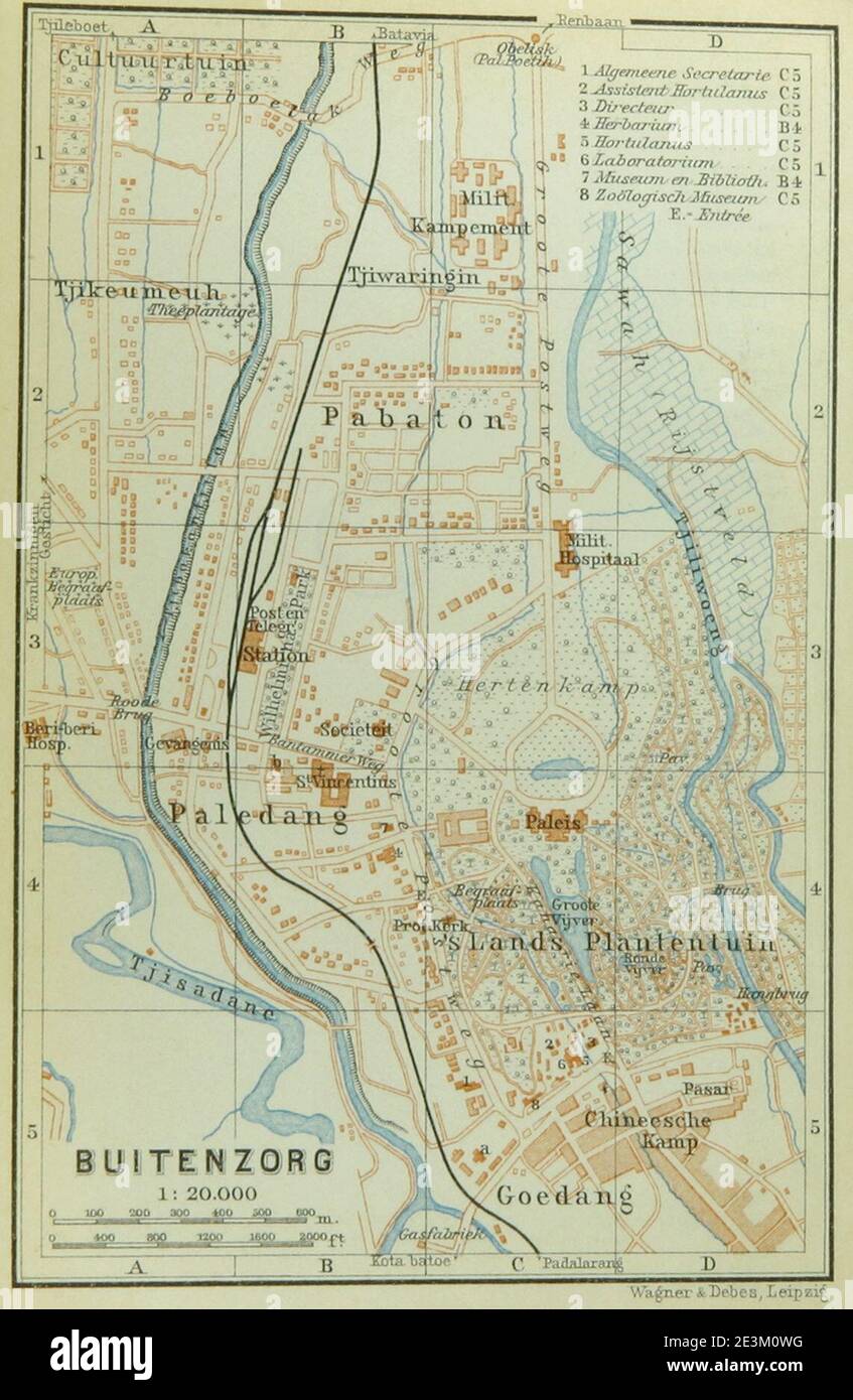 Map of Buitenzorg (Baedeker, 1914 Stock Photo - Alamy