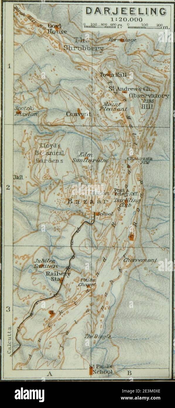 Map of Darjeeling in 1914 Stock Photo - Alamy