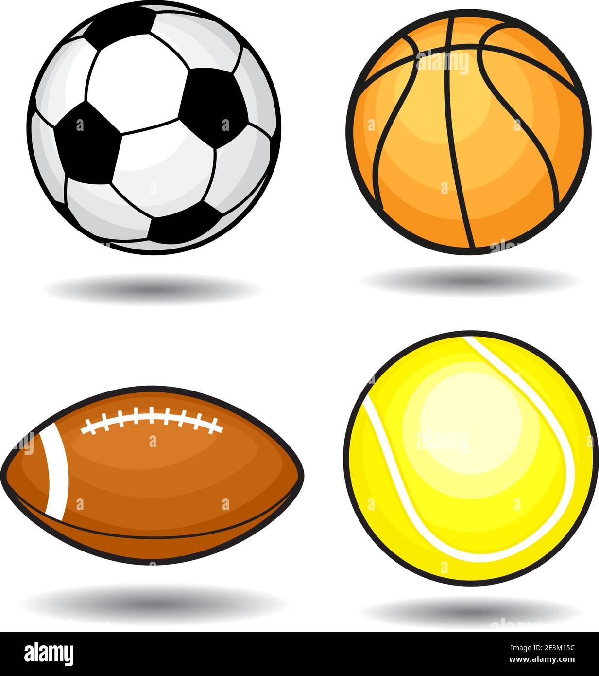 Sport balls. Vector collection. Isolated on white background Stock ...